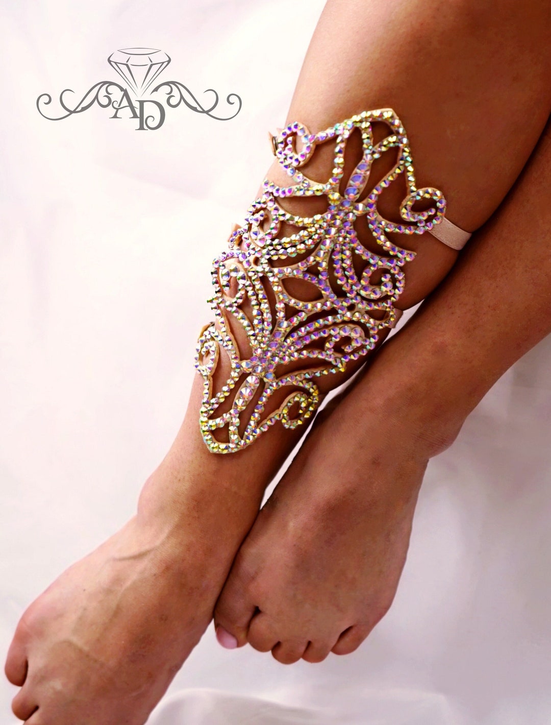 Dance Leg Bracelet, Rhinestone Leg Jewelry, Ballroom Belly Dance ...