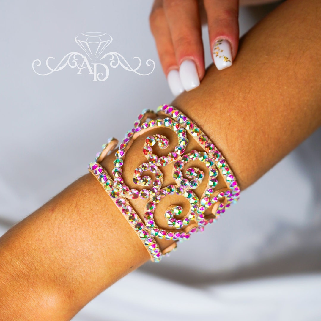 Latin Dance Bracelet, Crystal Ab Bracelet, Hand Accessories, Ballroom ...