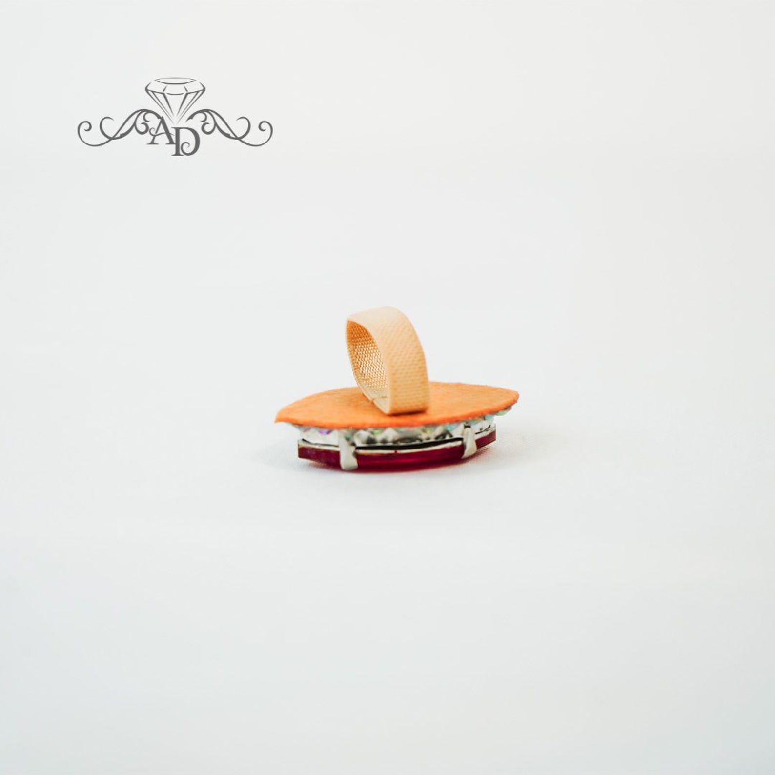 Teadrop Crystal Ring, Light Siam Ring, Rhinestone Ring, Rings for Women ...