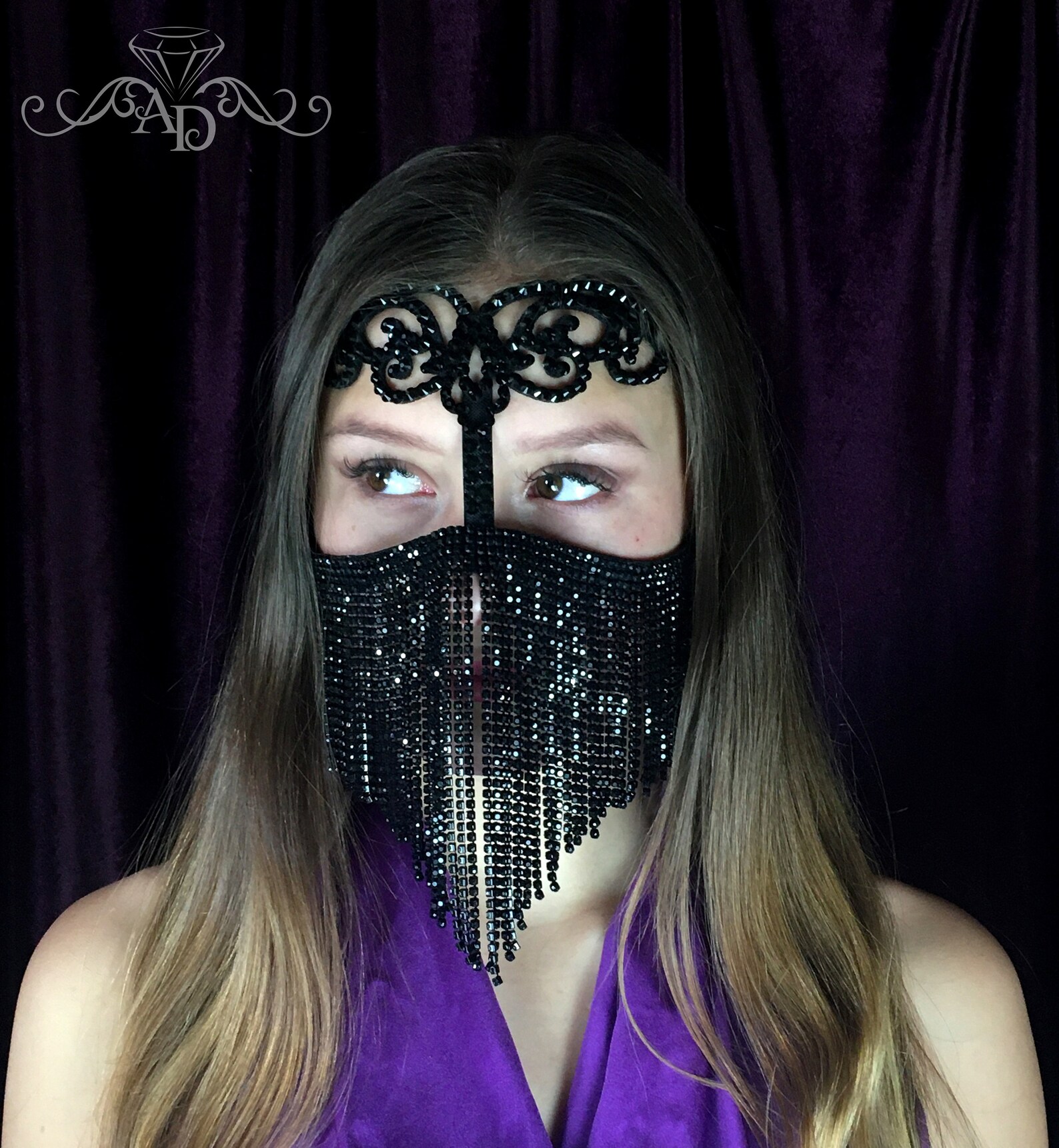 Chain Face Mask Black Girls Mask Face Chain Jewelry Arabian | Etsy