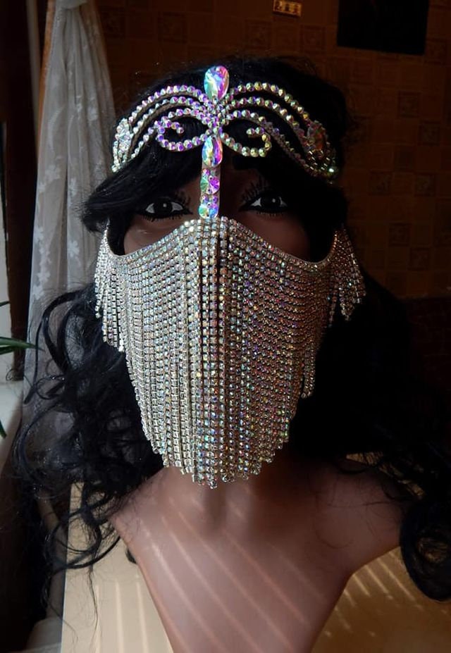 Chain Face Mask Silver Girls Mask Face Chain Jewelry - Etsy