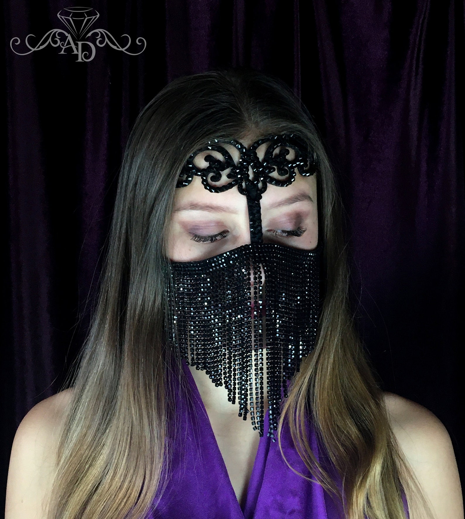 Chain Face Mask Black Girls Mask Face Chain Jewelry Arabian | Etsy