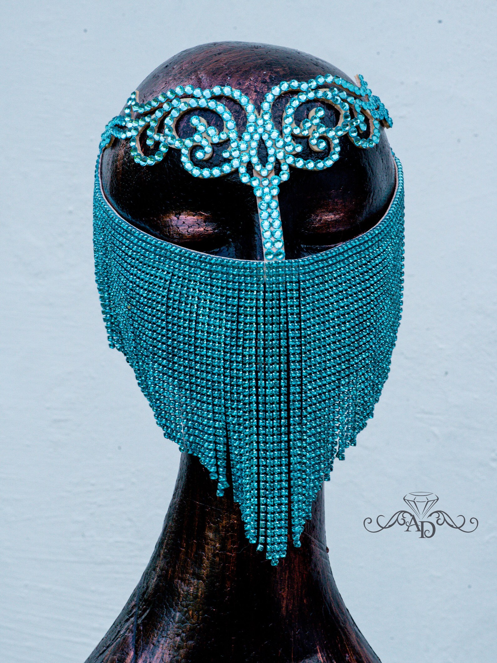 Chain Face Mask Turquiose Girls Mask Face Chain Jewelry - Etsy