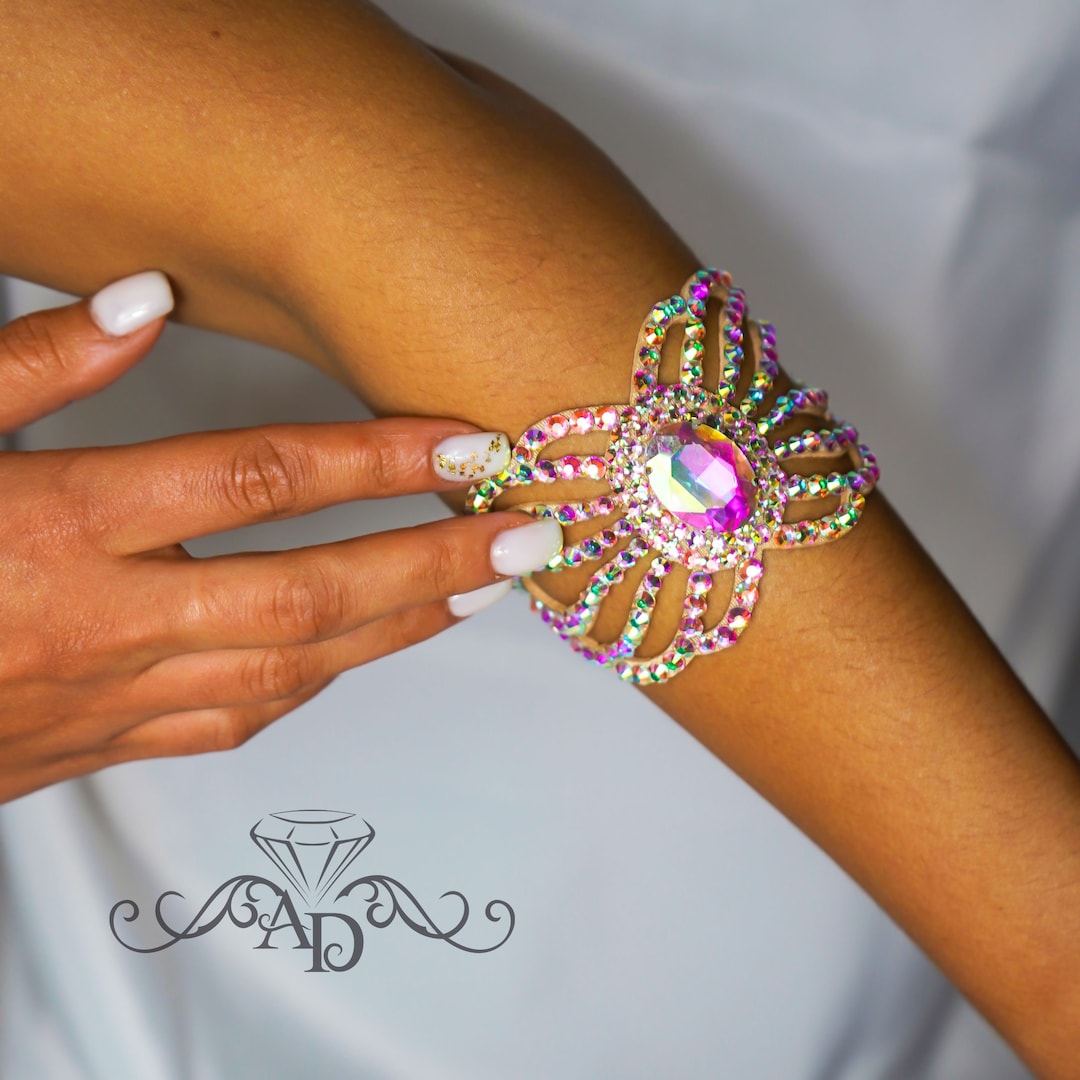 Dance Hand Bracelet by Amalia Design, Ab Color Bellydance Bracelet, Ballroom Dance Bracelet ...