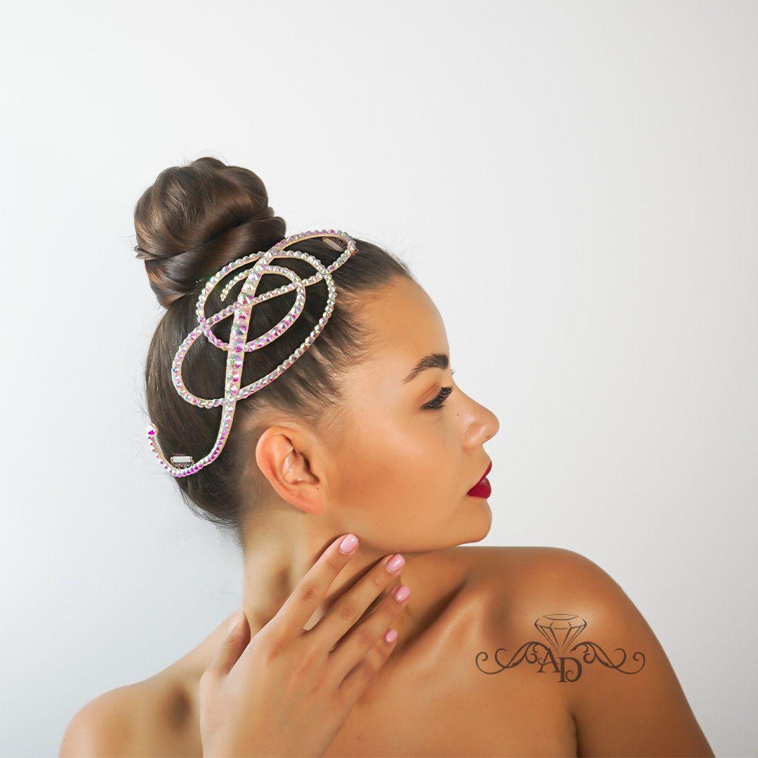 Rhinestone Dance Hair Piece, Ballroom Hair Piece, Dance Headpiece ...