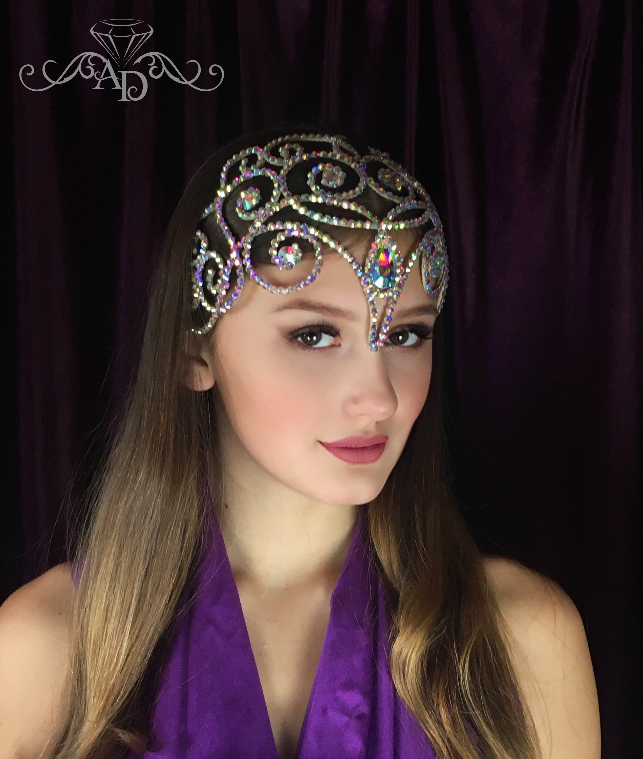 Crystal Tiara Rhinestone Diadem Belly Dance Tiara Belly - Etsy