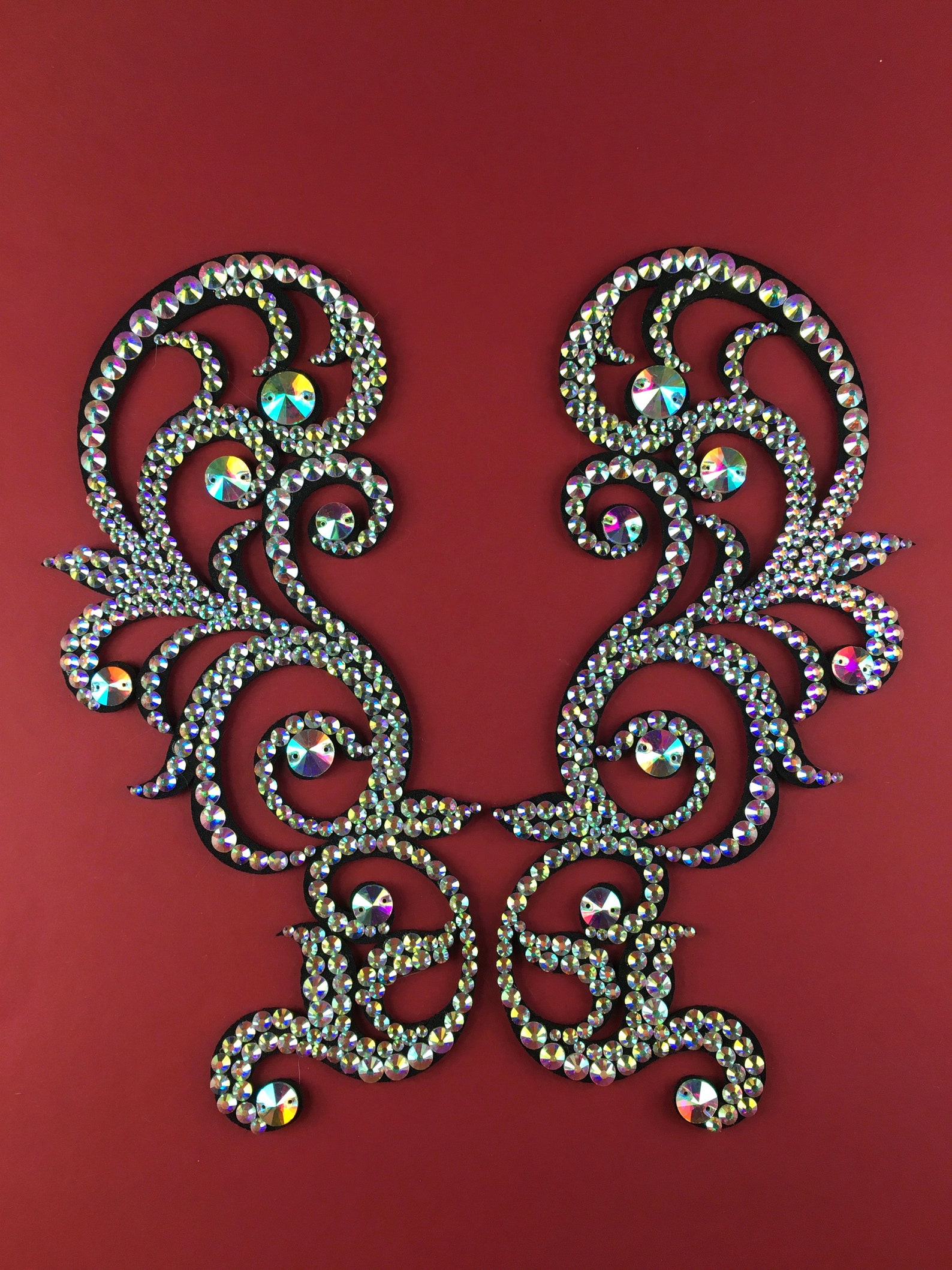 Rhinestones Costume Base, Dance Costume Patch, Bellydance Base, Belly ...