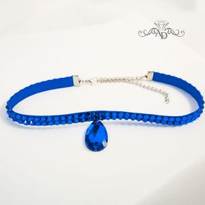 Dance Blue Choker by Amalia Design, Bellydance Choker, Blue Rhinestone ...