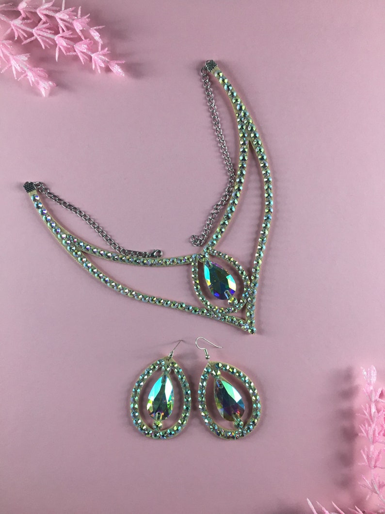 Set of Jewelry "silvia", Belly Dance Set, Ballroom Set, Bridal Jewelry ...