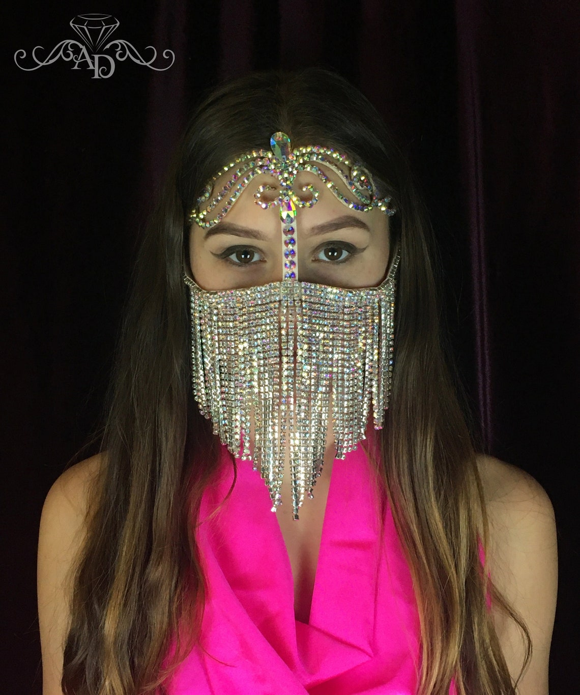 Chain Face Mask Silver Girls Mask Face Chain Jewelry - Etsy