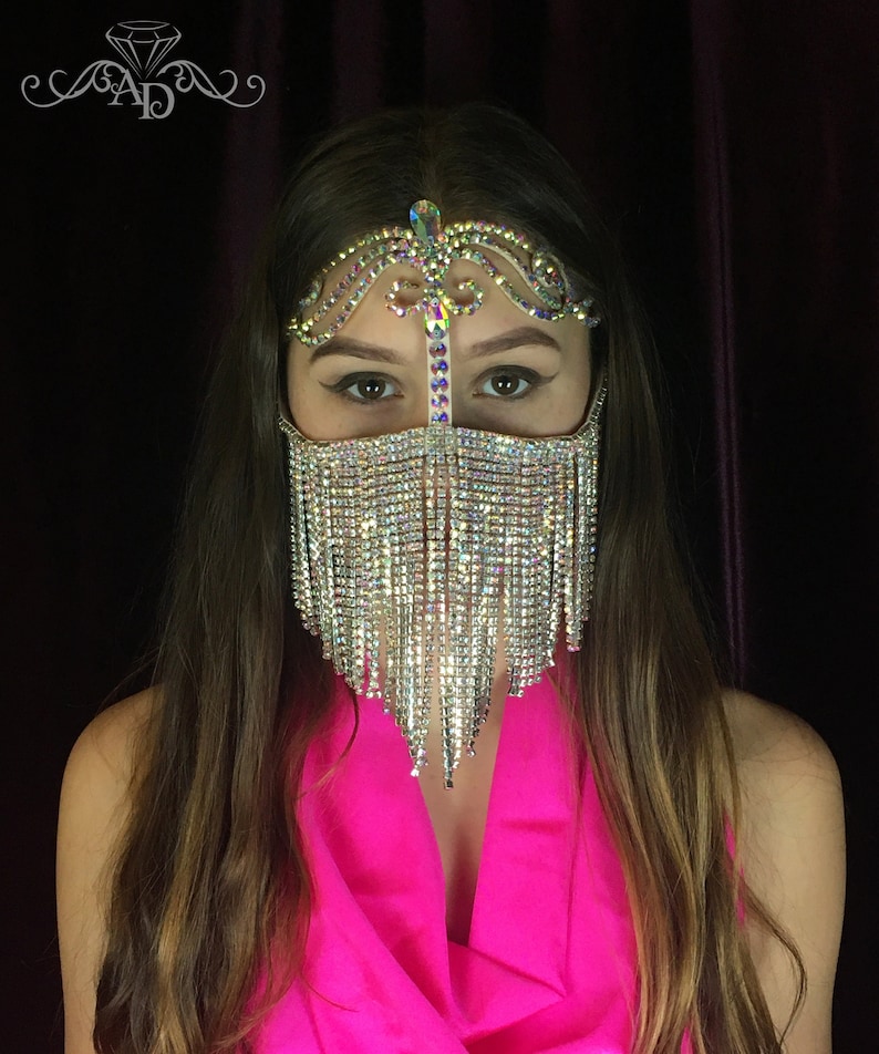 Chain Face Mask Silver Girls Mask Face Chain Jewelry - Etsy