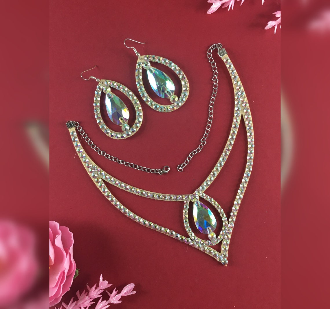 Set of Jewelry "silvia", Belly Dance Set, Ballroom Set, Bridal Jewelry ...