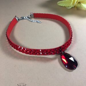 Dance Red Choker by Amalia Design, Bellydance Red Choker, Red ...