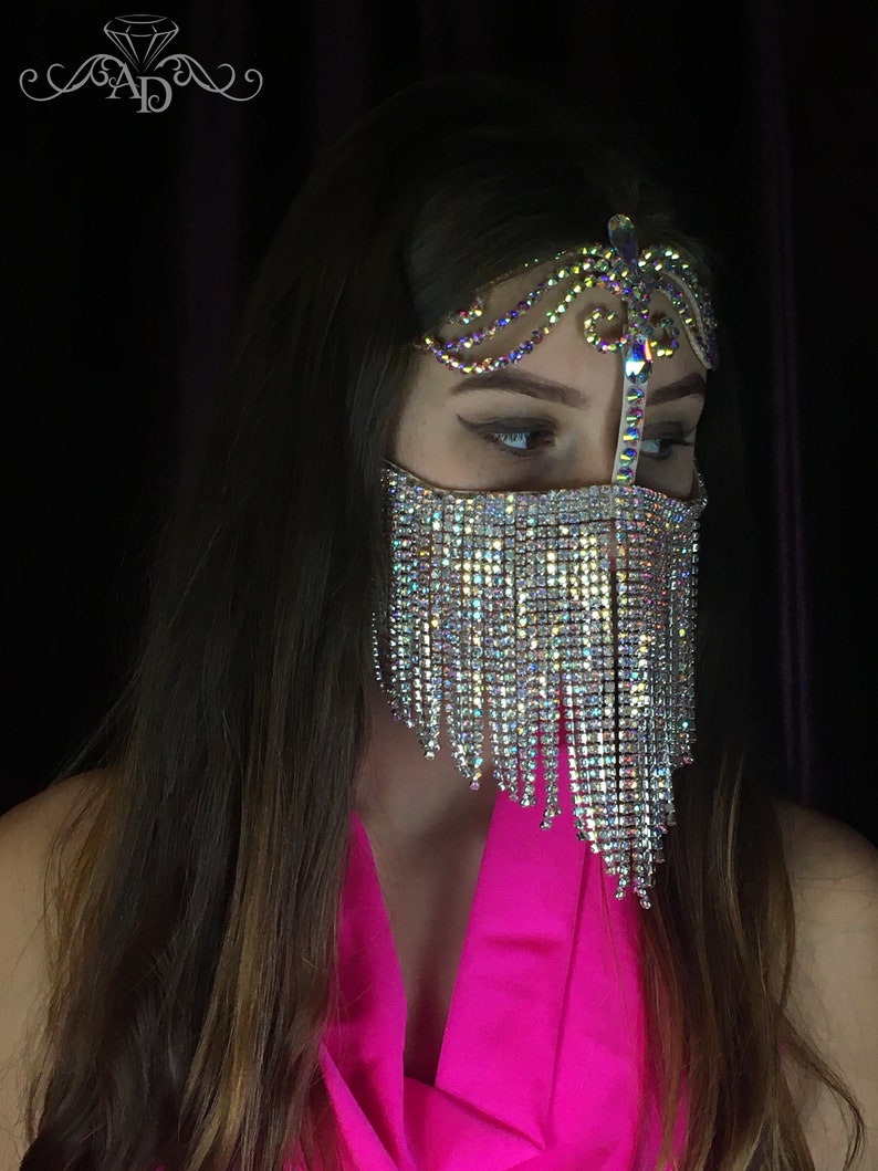 Chain Face Mask Silver Girls Mask Face Chain Jewelry - Etsy