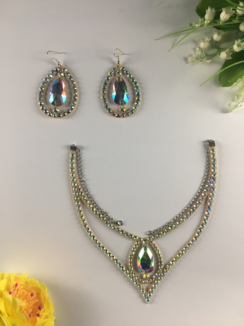 Set of Jewelry "silvia", Belly Dance Set, Ballroom Set, Bridal Jewelry ...