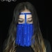 Blue Fringe Face Mask, Blue Girl Mask, Face Chain Jewelry, Arabian Face ...