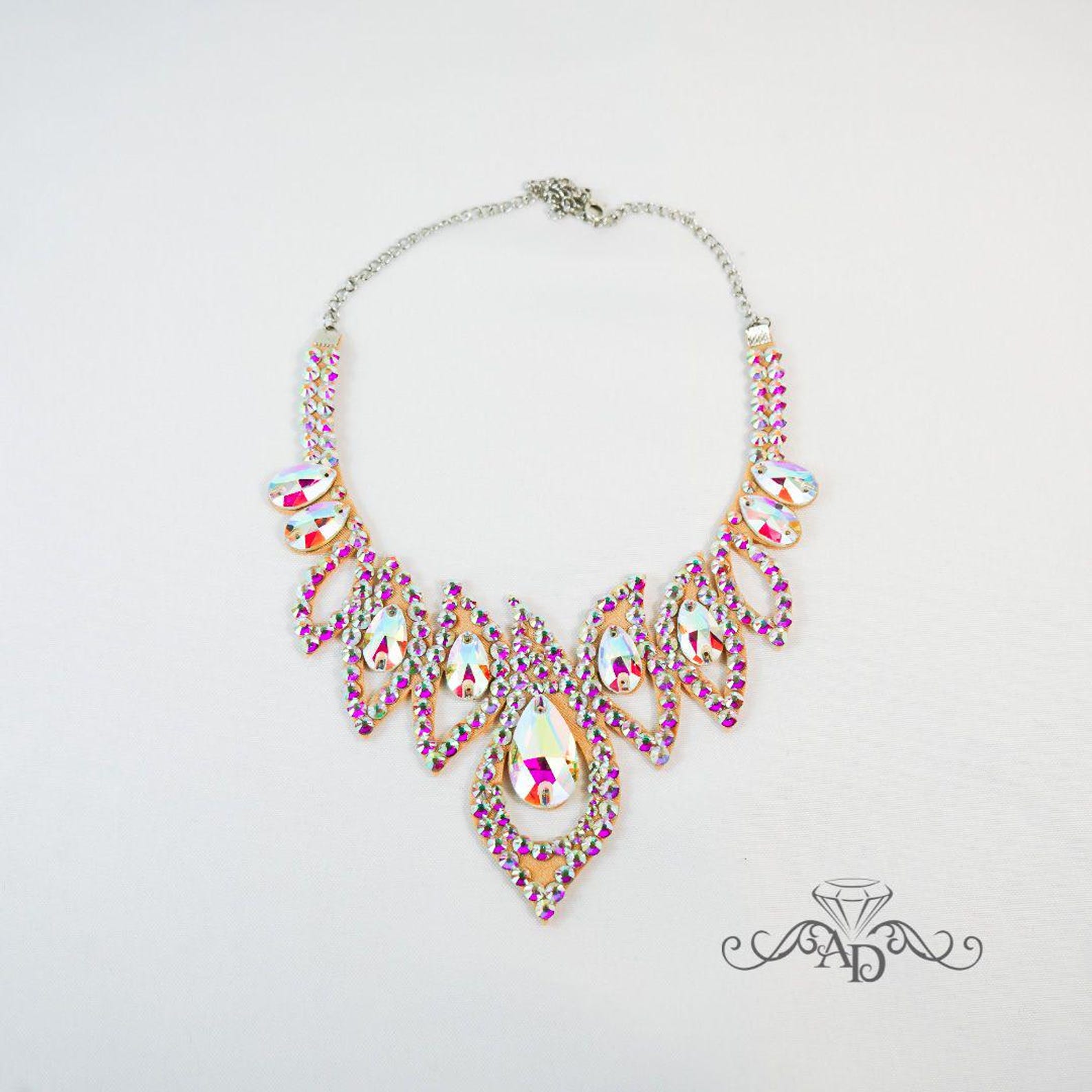 Crystal Dance Necklace, Ballroom Dance Jewelry, Belly Dancer Jewelry ...
