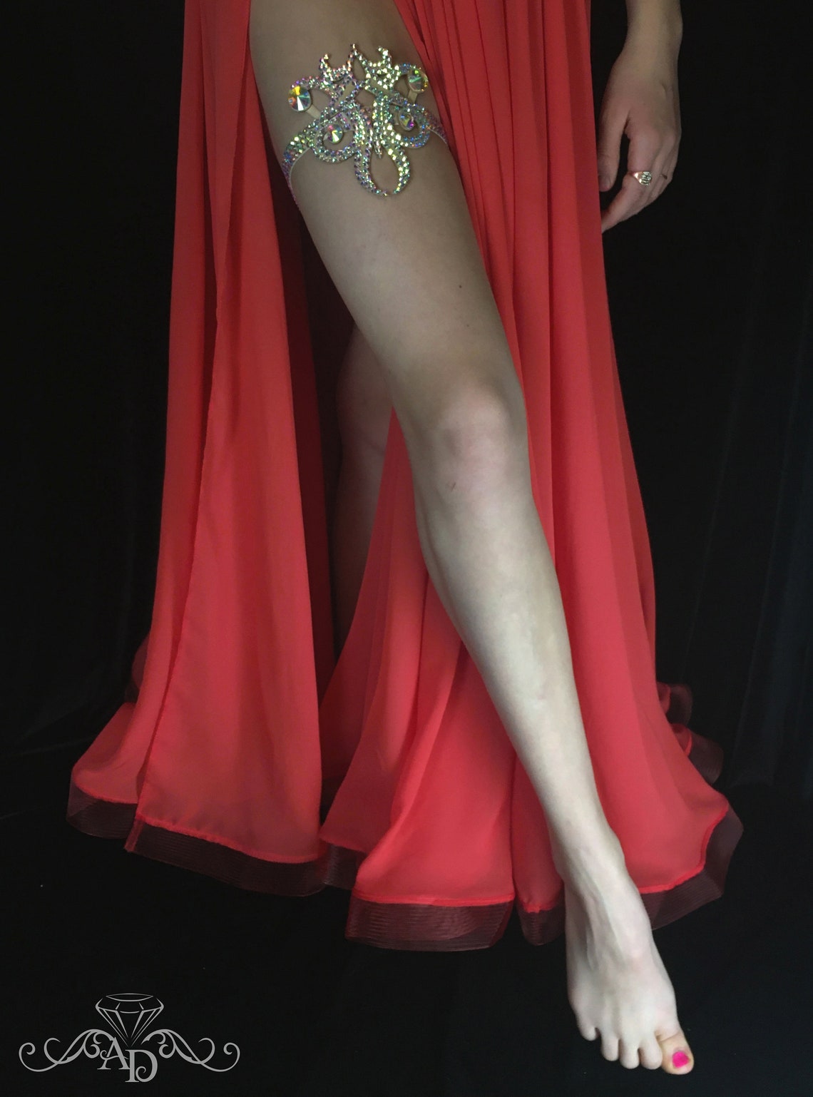 Thigh Jewelry Lingerie Accessory Thigh Garter Rhinestones | Etsy