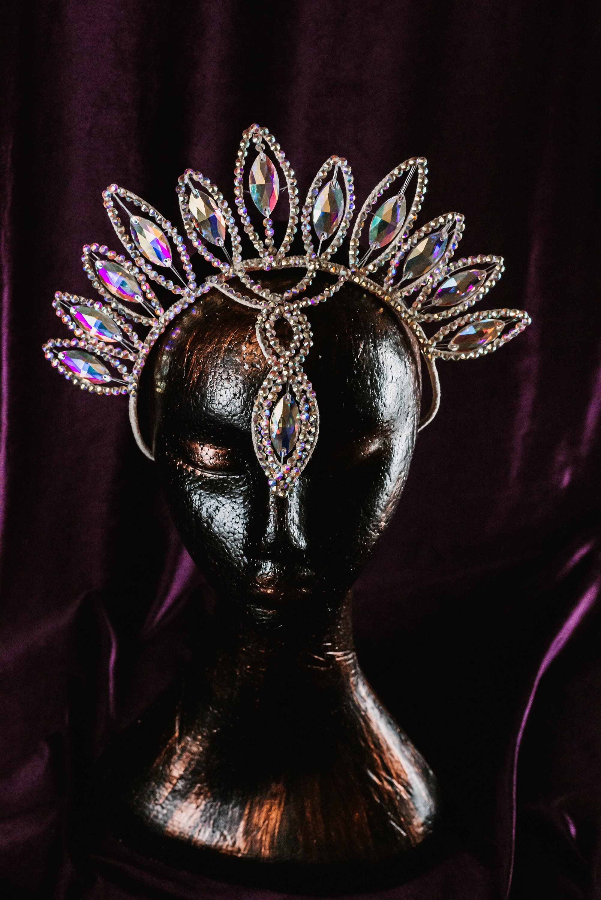 Crystal Crown by Amaliadesign Bellydance Headpiece Ballroom - Etsy