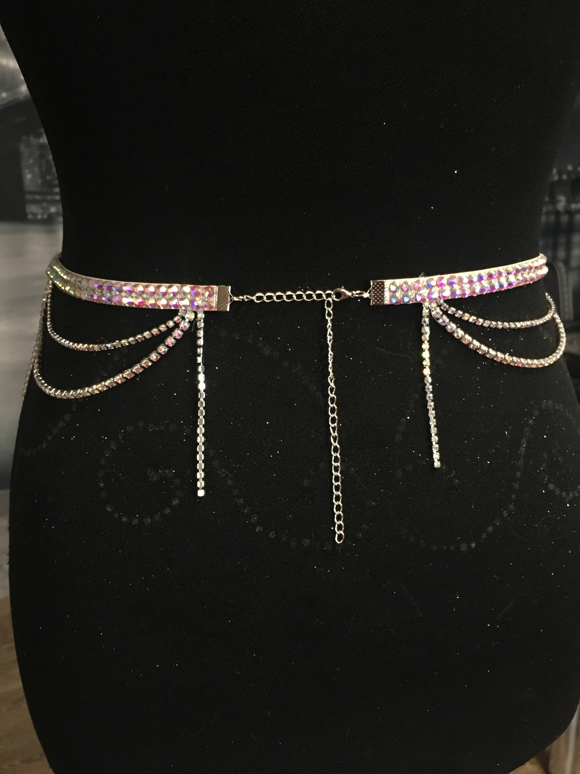 Crystal Belt With Rhinestones Chain Jewelry Chain Ballroom | Etsy