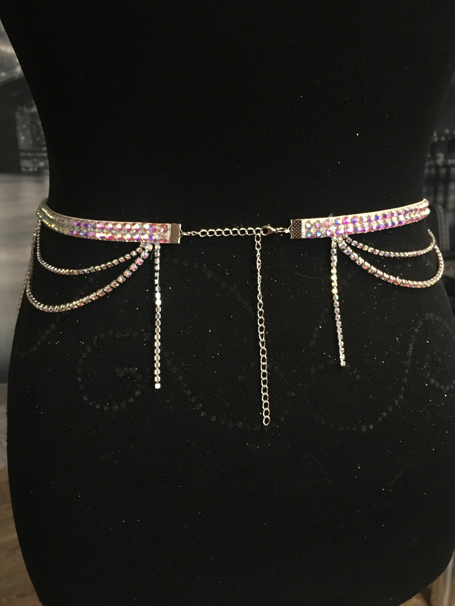Crystal Belt With Rhinestones Chain Jewelry Chain Ballroom - Etsy
