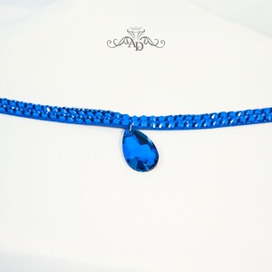 Dance Blue Choker by Amalia Design, Bellydance Choker, Blue Rhinestone ...