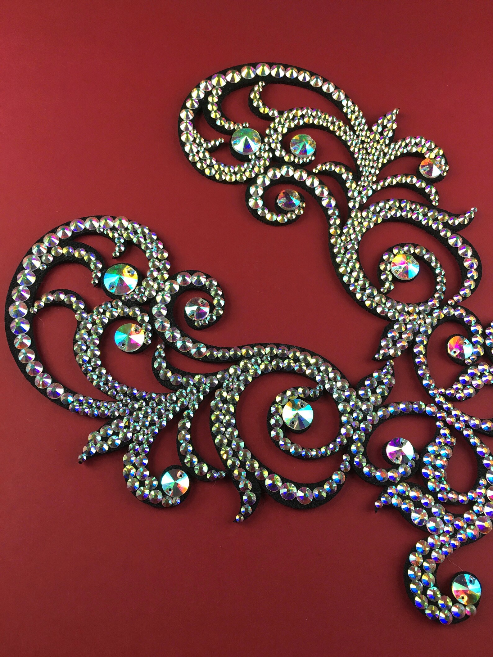 Rhinestones Costume Base, Dance Costume Patch, Bellydance Base, Belly ...