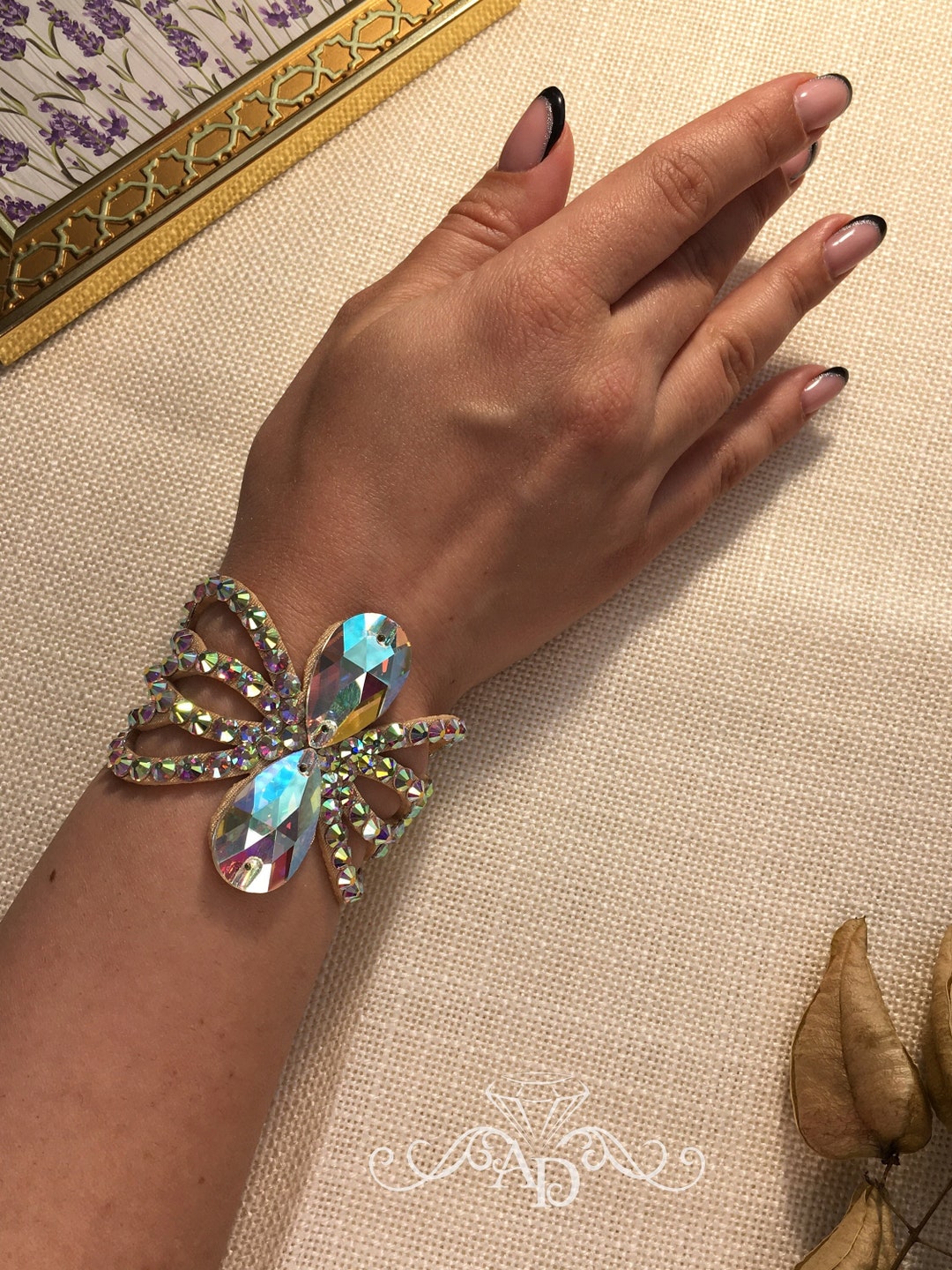 Dance Hand Bracelet by Amalia Design, Bellydance Bracelet, Ab Color Bracelet, Ballroom Dance ...