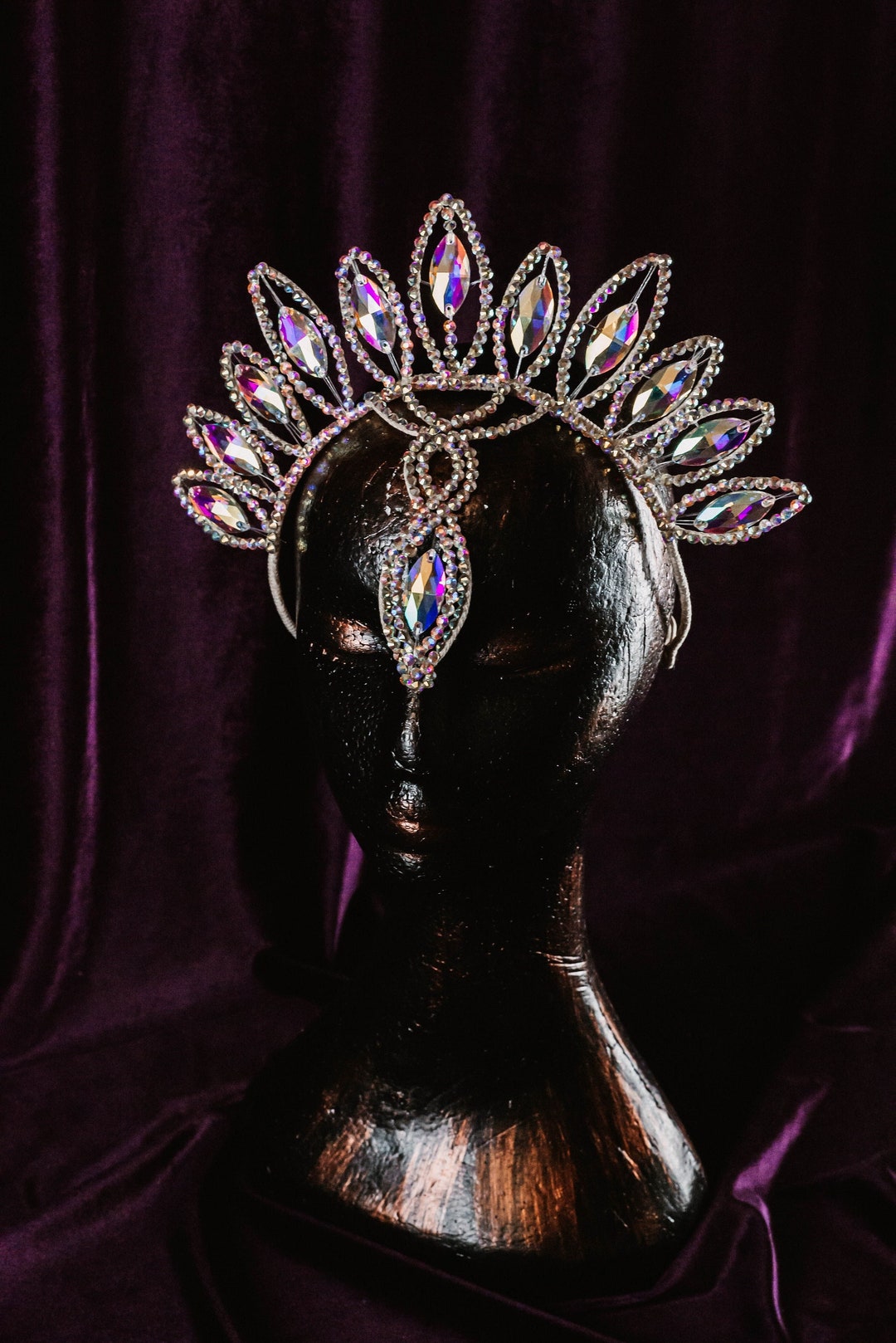 Crystal Crown by Amaliadesign Bellydance Headpiece Ballroom - Etsy