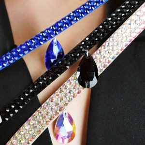 Dance Blue Choker by Amalia Design, Bellydance Choker, Blue Rhinestone ...