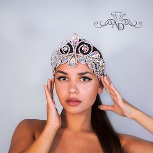Wireframe Crystal Crown, Wire Bellydance Headpiece, Ballroom Dance Hair ...