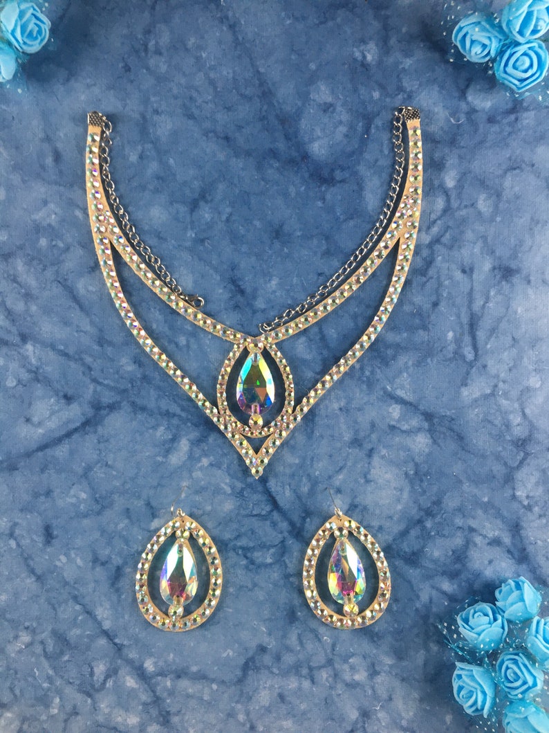 Set of Jewelry "silvia", Belly Dance Set, Ballroom Set, Bridal Jewelry ...