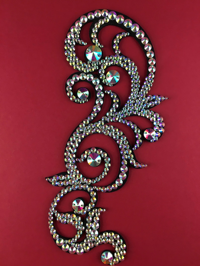 Rhinestones Costume Base, Dance Costume Patch, Bellydance Base, Belly ...