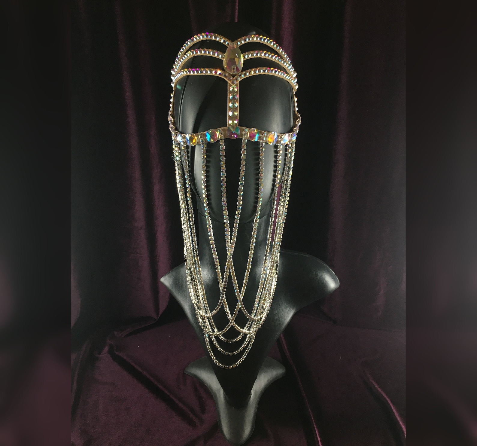 Rhinestone Face Mask Head Chain Jewelry Face Chain Jewelry - Etsy