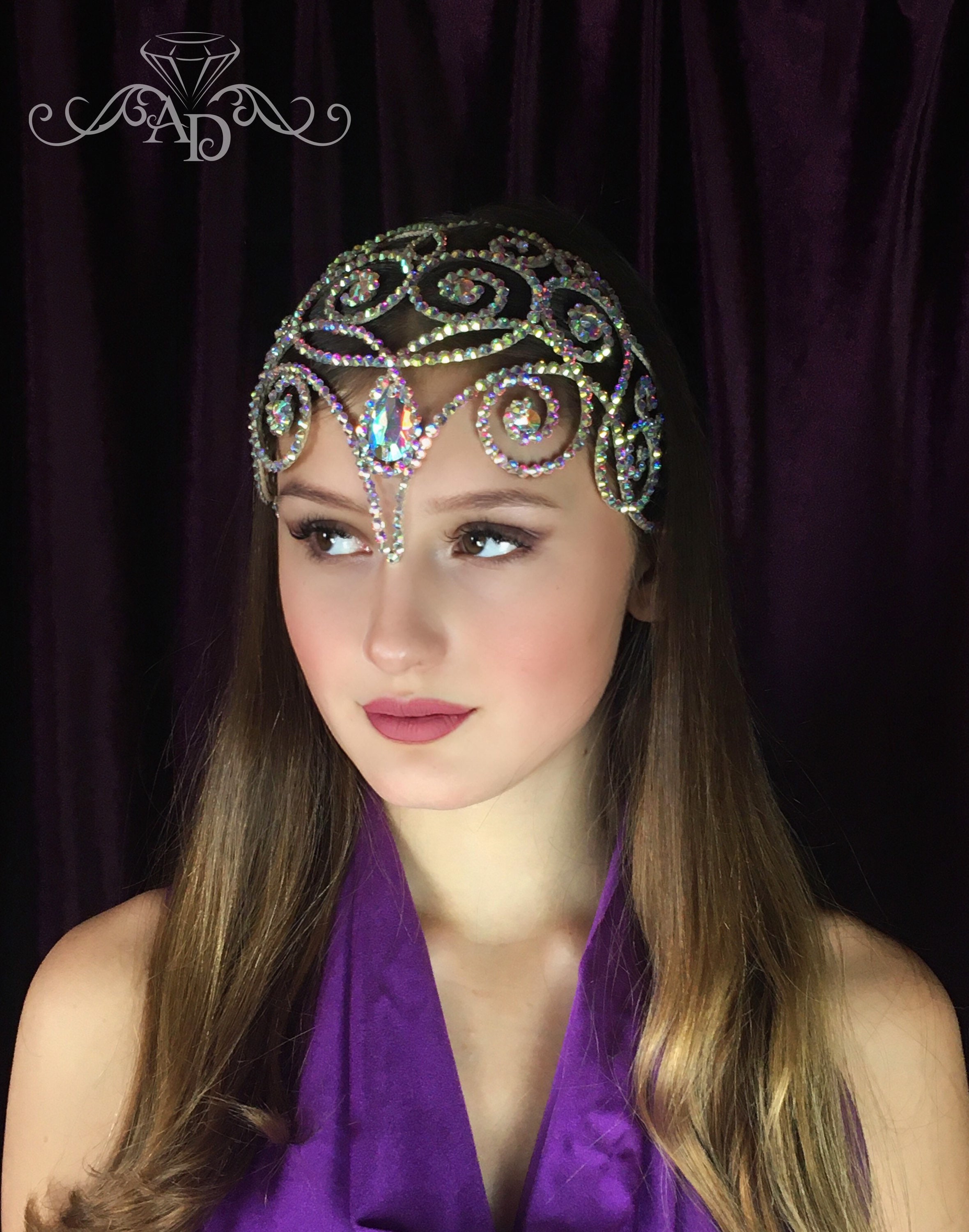 Crystal Tiara Rhinestone Diadem Belly Dance Tiara Belly - Etsy