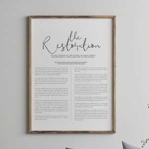 LDS Poster the Restoration of the Fulness of the Gospel of - Etsy