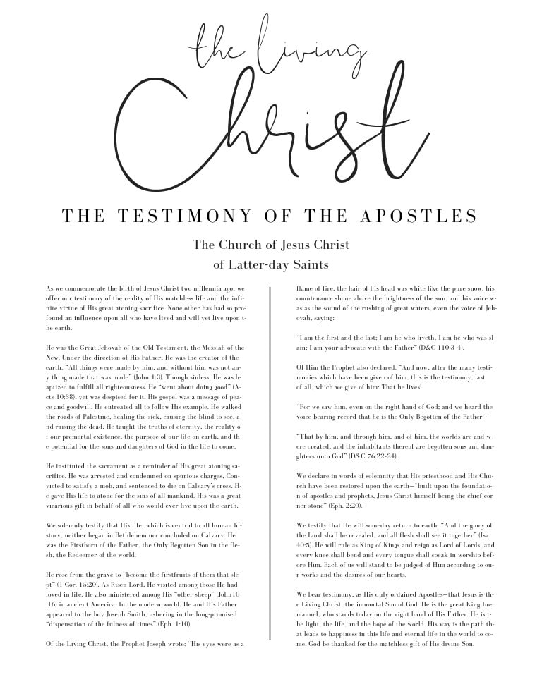 LDS Poster the Living Christ Instant Download - Etsy Canada