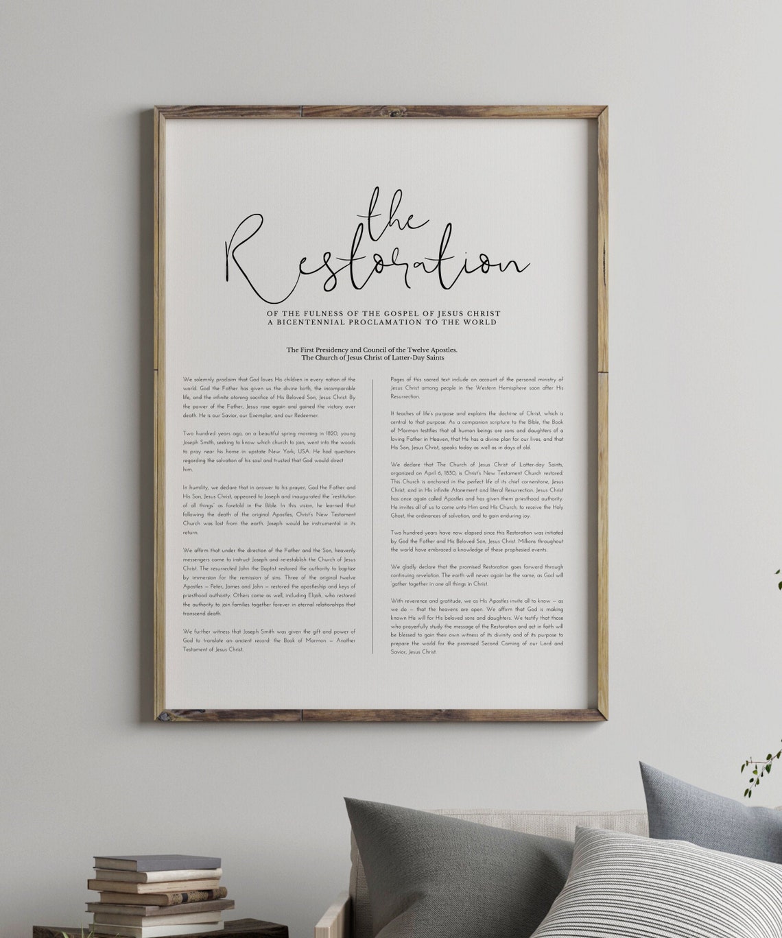 LDS Poster the Restoration of the Fulness of the Gospel of | Etsy