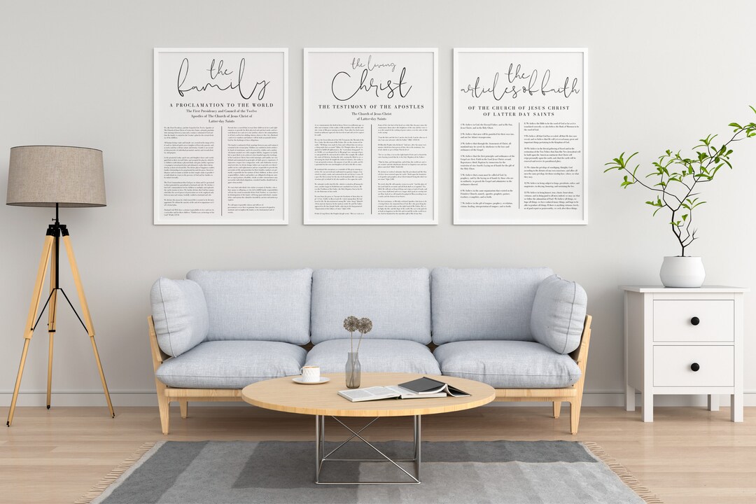 LDS Poster Trio the Living Christ, Family Proclamation, Articles of ...