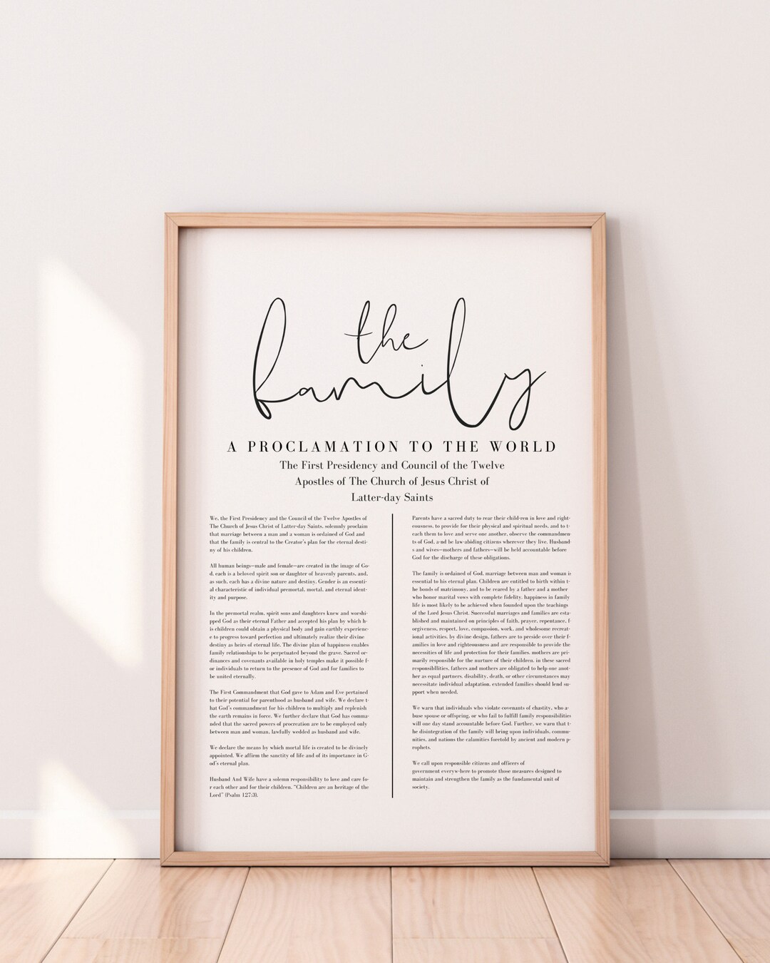LDS Poster the Family Proclamation Instant Download - Etsy