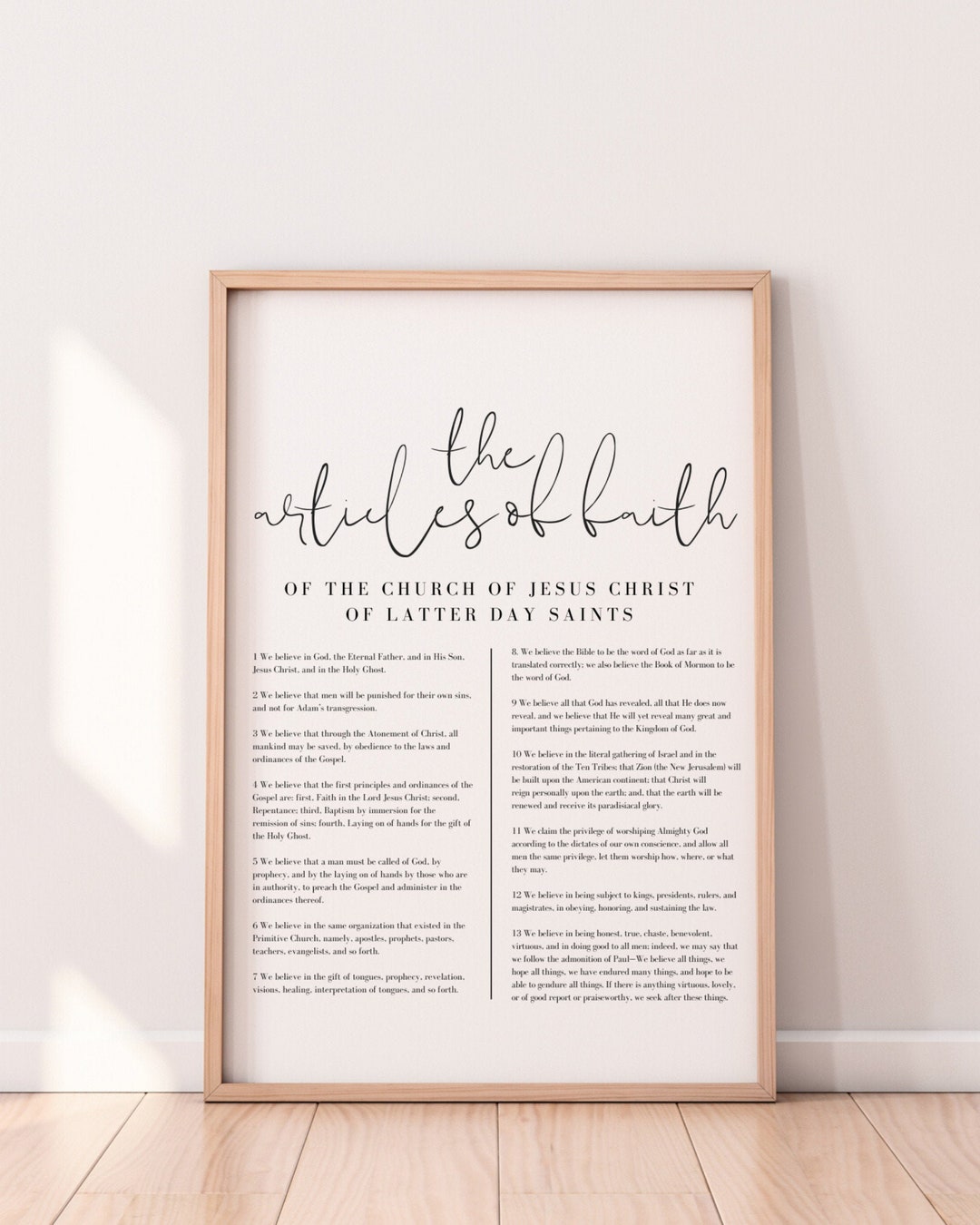 LDS Poster the Articles of Faith | Instant Download - Etsy
