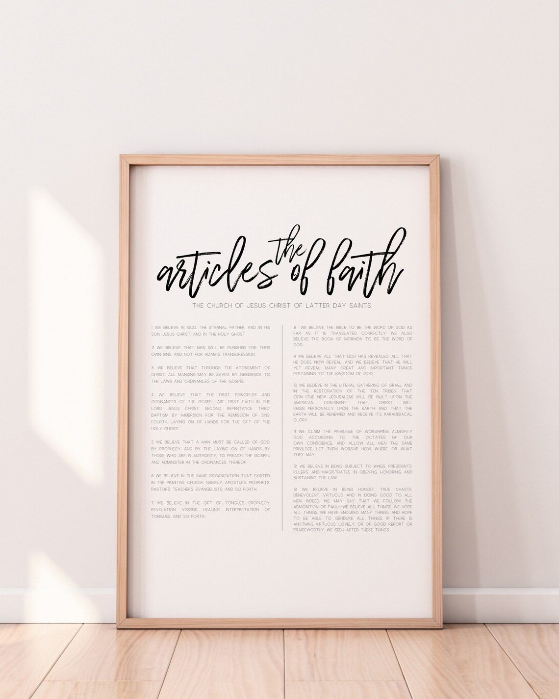 LDS Poster Trio the Family Living Christ Articles of Faith | Etsy