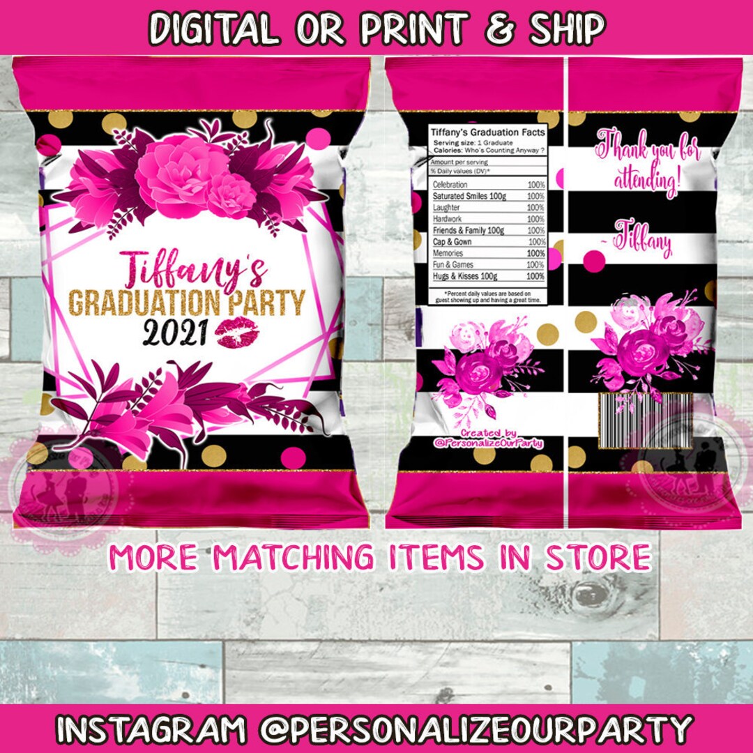 Graduation Chip Bags/chip Bag Wrappers-prom Chip Bags Sweet - Etsy