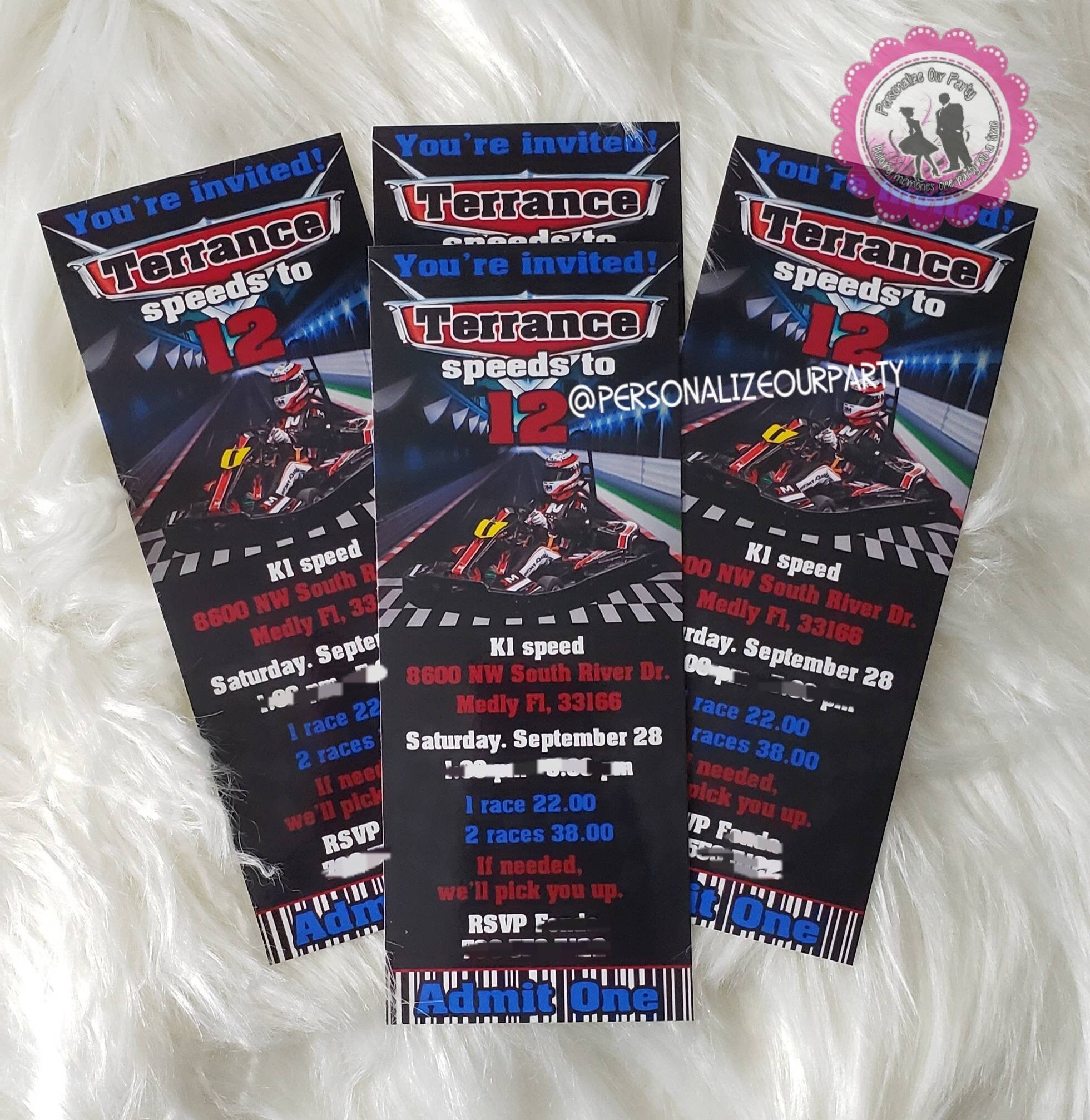 Race Car Invitation-digital-printed-digital Invitations-go | Etsy