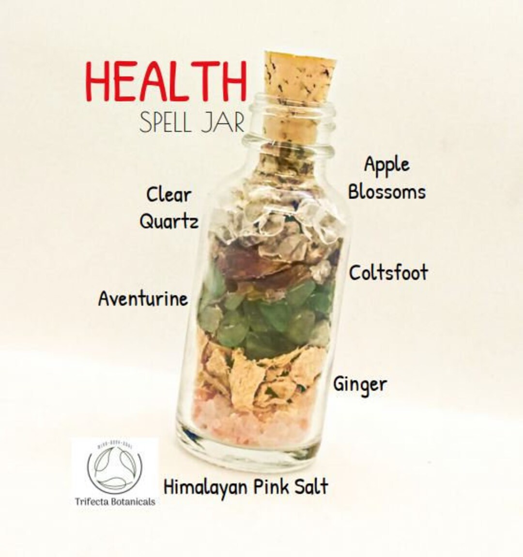 HEALTH Spell Jar of Crystals Herbs Salts // Full Moon and - Etsy UK