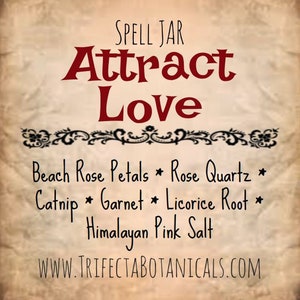 Buy ATTRACT LOVE Spell Jar of Crystals Herbs Salts // Full Moon and New ...