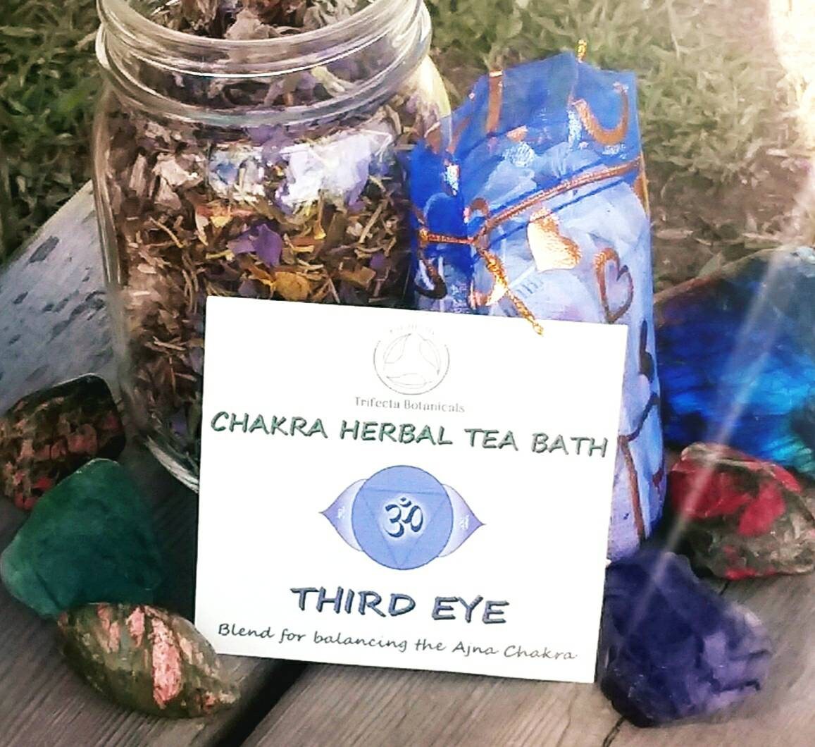 THIRD EYE Chakra Herbal Tea Bath Ajna Yoga Balancing & Sixth | Etsy