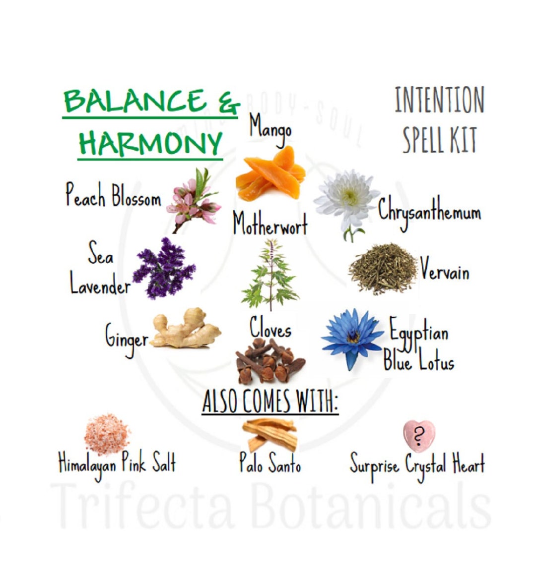 BALANCE & HARMONY Intention Spell Kit New Moon Full Moon - Etsy