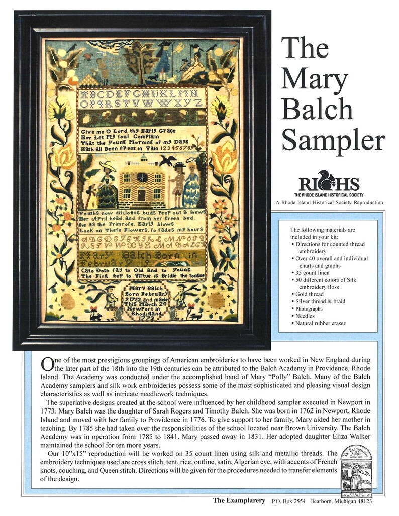 The Mary Balch Sampler - Etsy