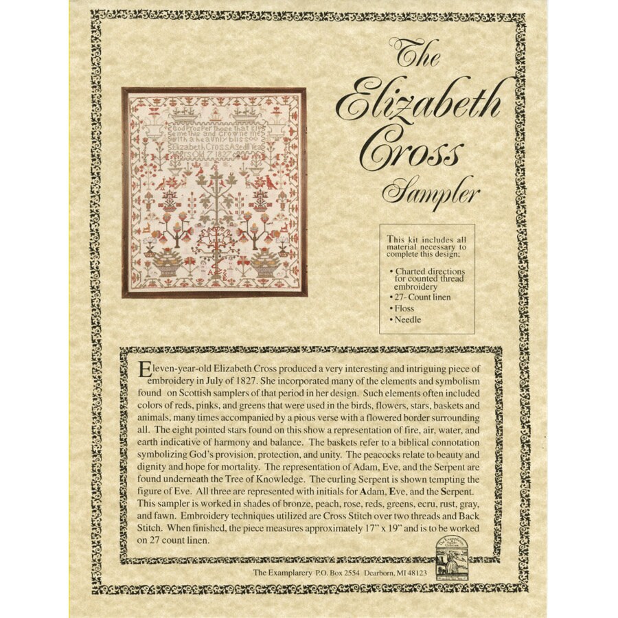 The Elizabeth Cross Sampler - Etsy